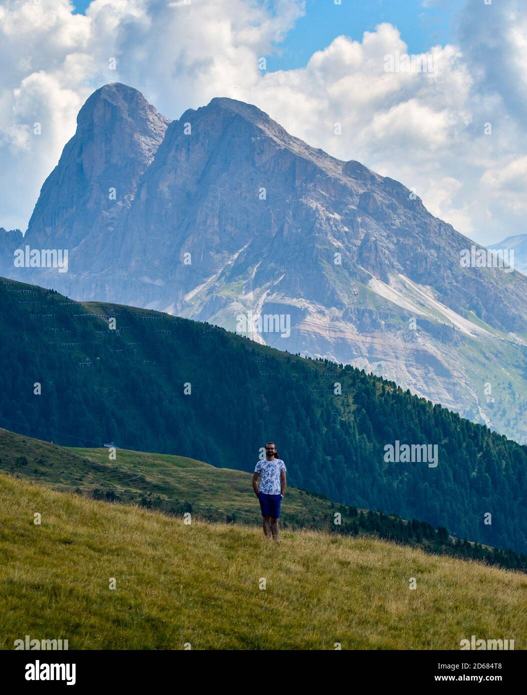 Hiking in Puez-Geisler Nature Park, Italy Stock Photo - Alamy