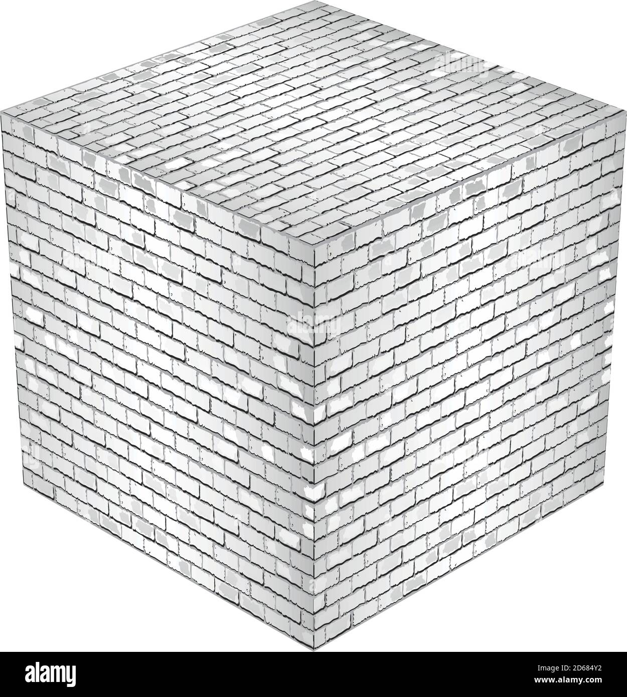 A cube made of white bricks - Illustration, White abstract vector ...