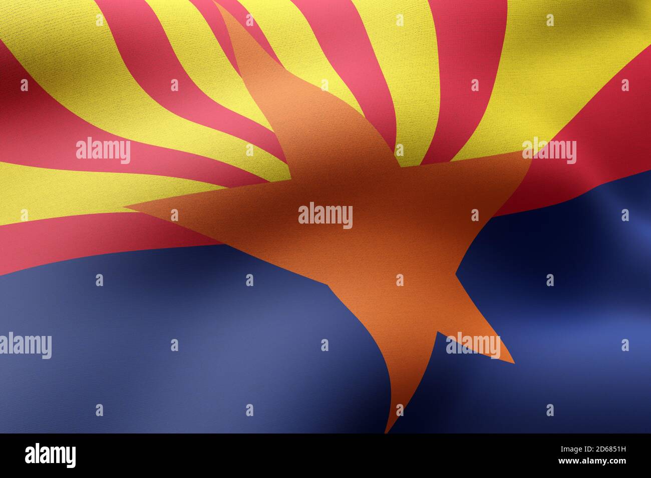 3d rendering of a detailed and textured Arizona USA State flag Stock ...