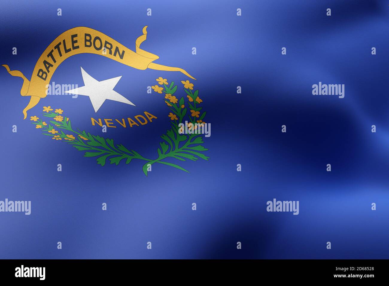3d rendering of a detailed and textured Nevada USA State flag Stock ...