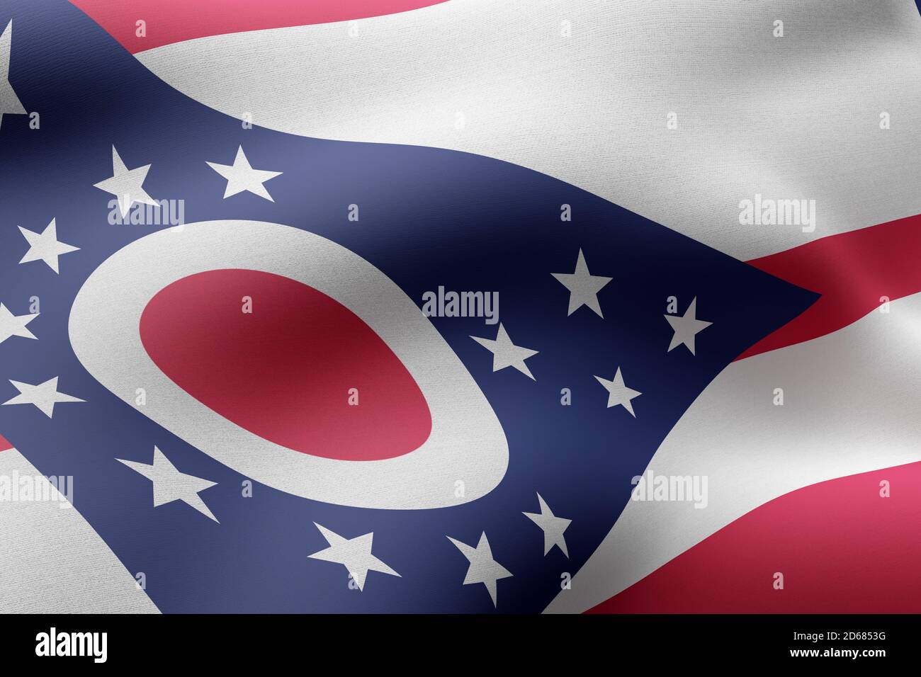 3d rendering of a detailed and textured Ohio USA State flag Stock Photo ...