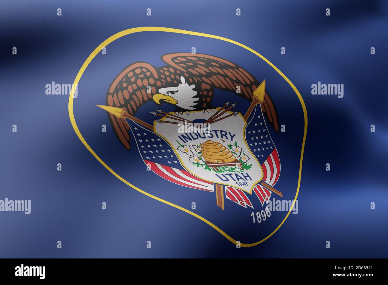 3d rendering of a detailed and textured Utah USA State flag Stock Photo ...