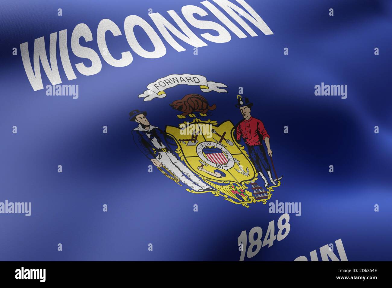 3d rendering of a detailed and textured Wisconsin USA State flag Stock ...