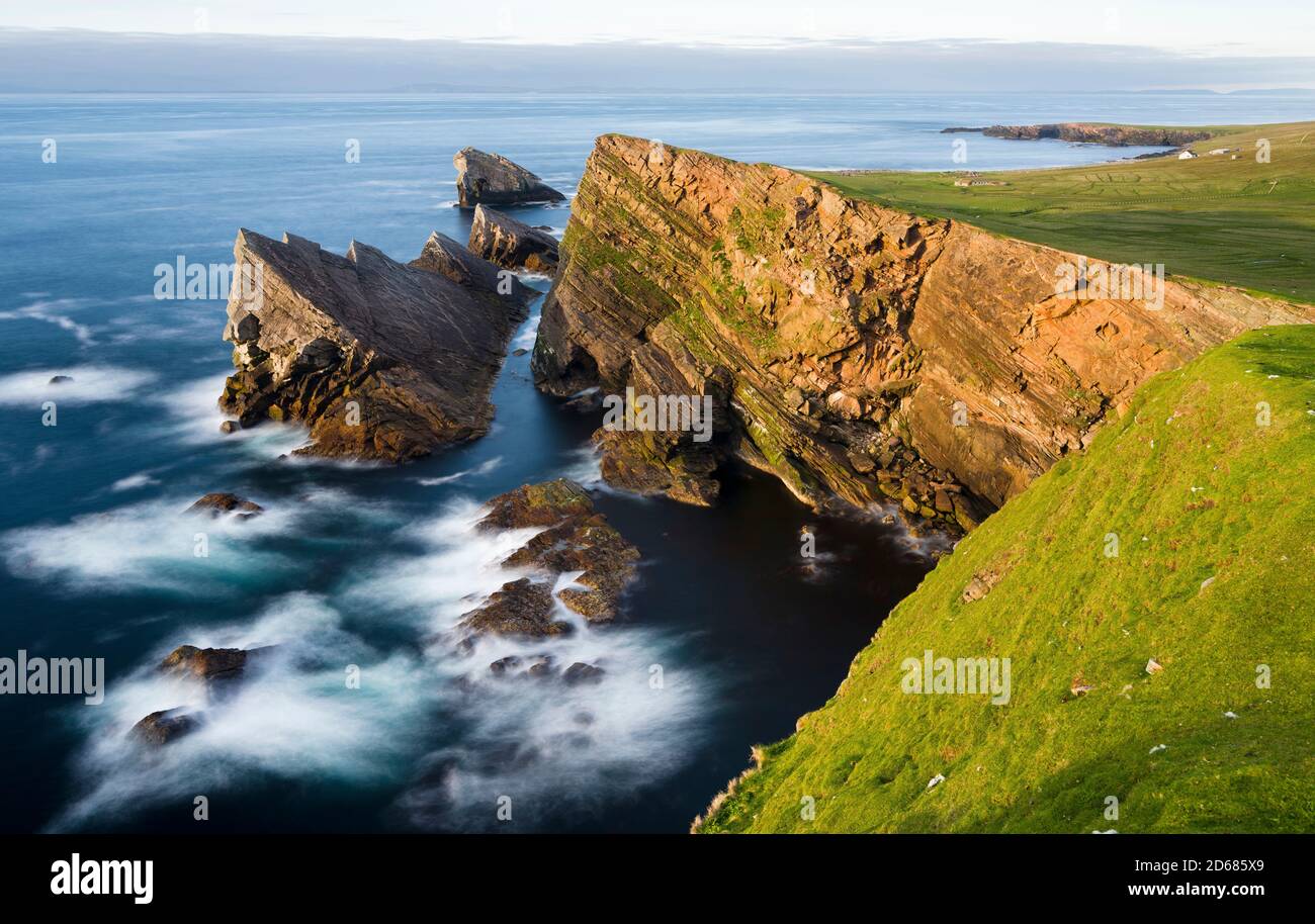 Rock formation known as Gada's Stack on Foula Island, Shetlands ...