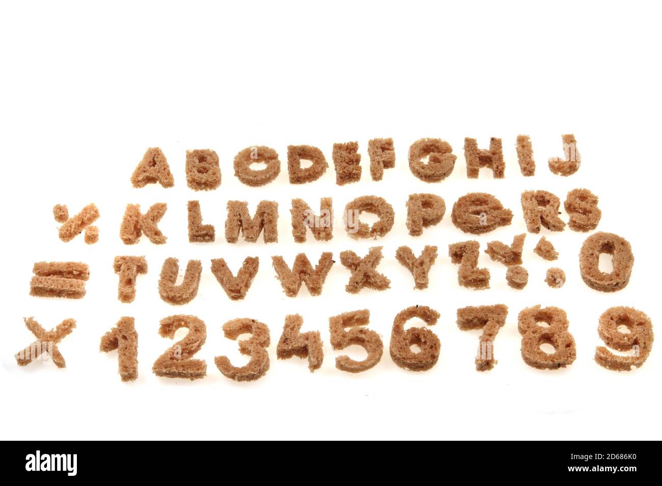 bread alphabet isolated on the white background Stock Photo - Alamy