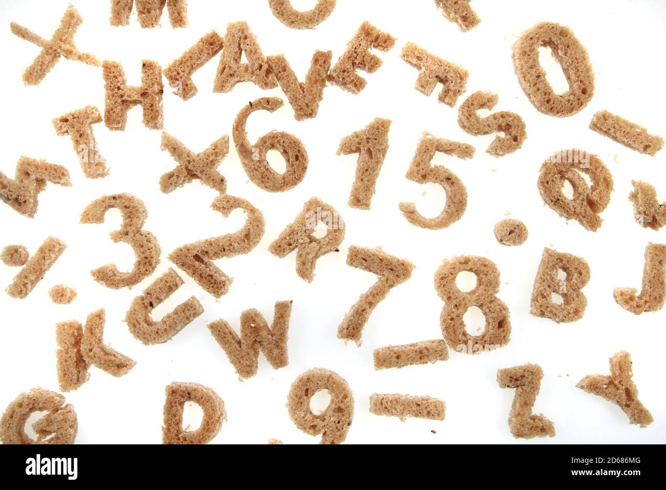 bread alphabet isolated on the white background Stock Photo - Alamy