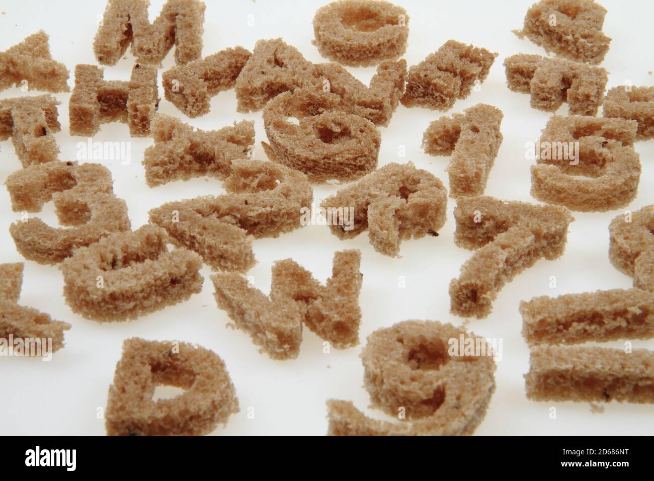 bread alphabet isolated on the white background Stock Photo - Alamy