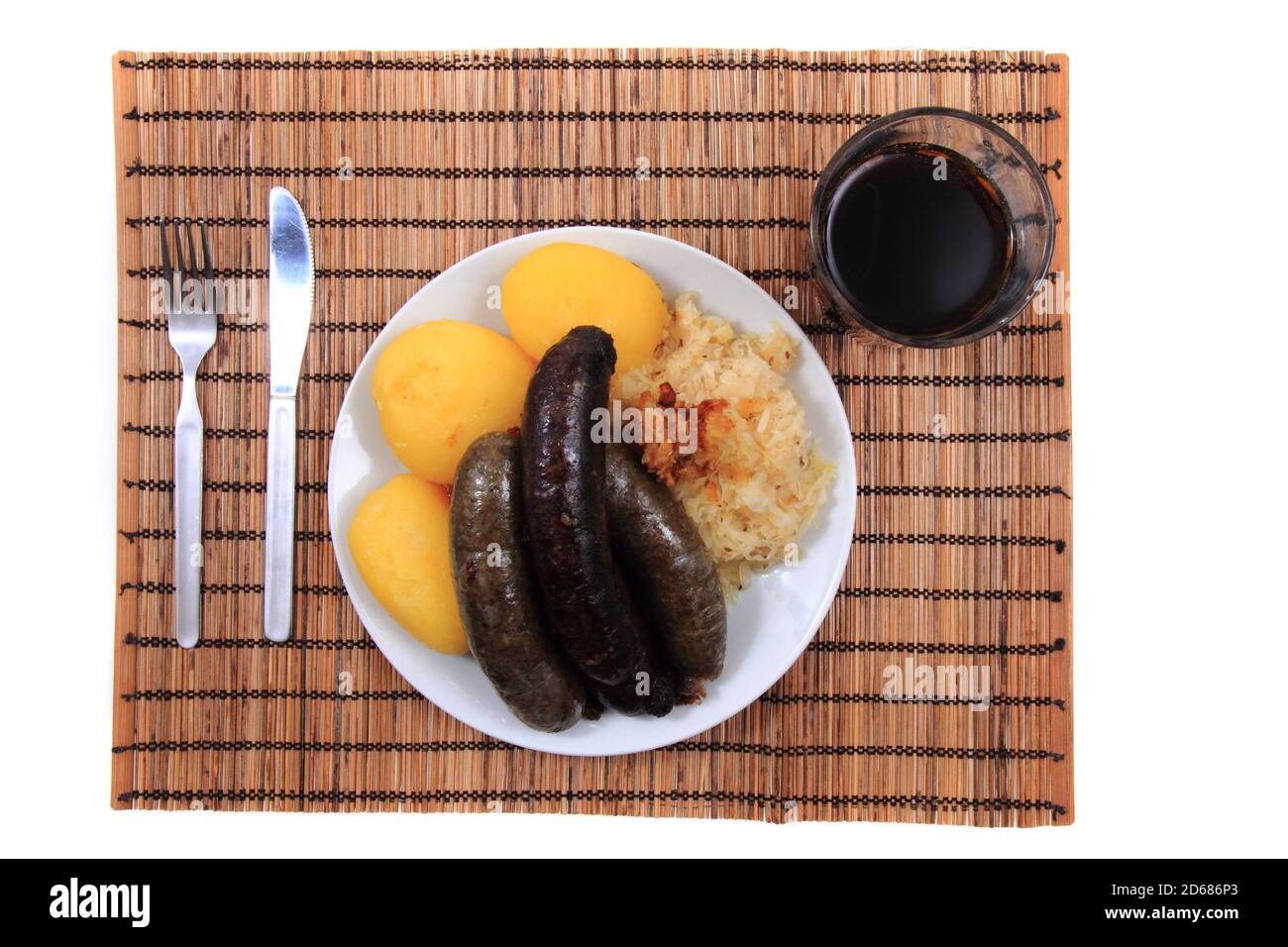 black and white pudding as traditional czech food Stock Photo - Alamy