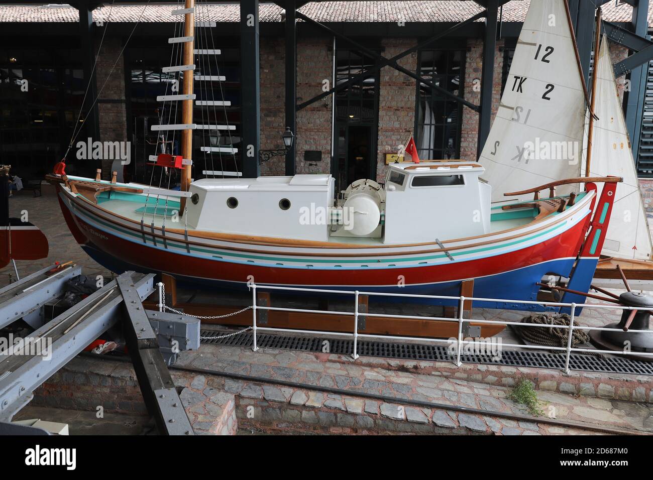 ISTANBUL, TURKEY - SEPTEMBER 20, 2020: Old Sail Boat in Rahmi M. Koc ...