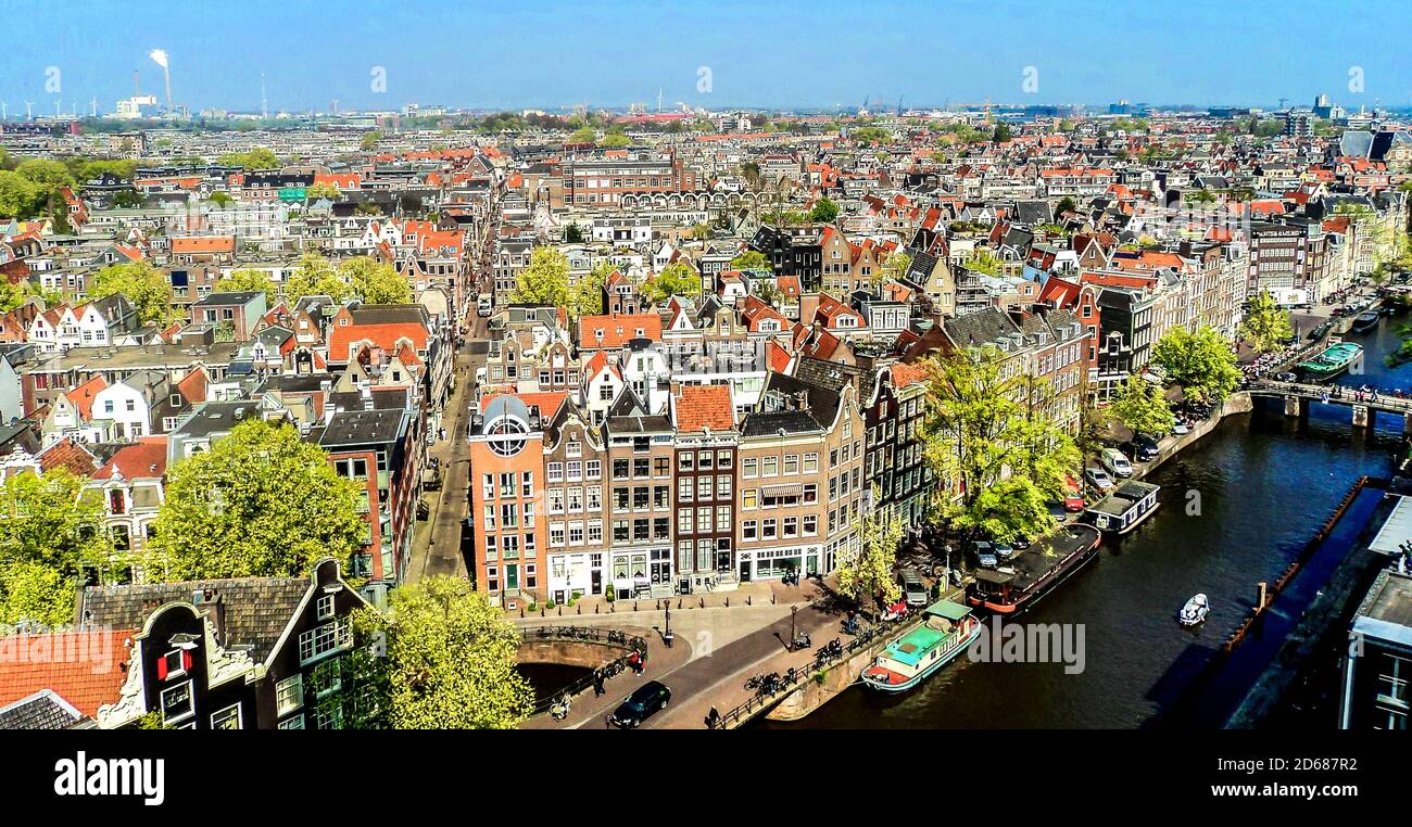 Aerial view of Amsterdam, The Netherlands Stock Photo - Alamy