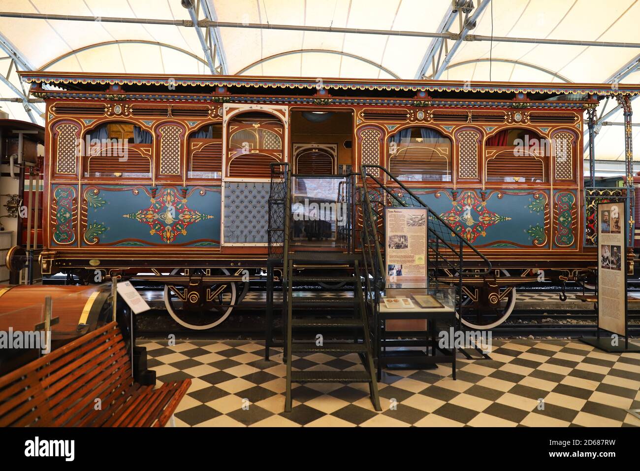 ISTANBUL, TURKEY - SEPTEMBER 20, 2020: Ottoman Empire railway coach in ...