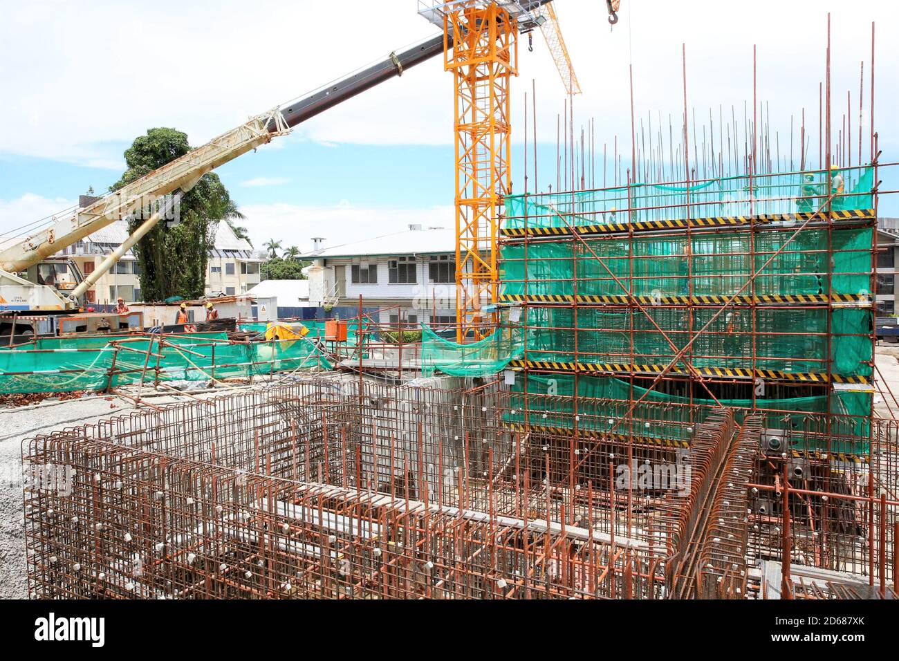 Suva. 7th Oct, 2020. Photo taken on Oct. 7, 2020 shows the construction ...