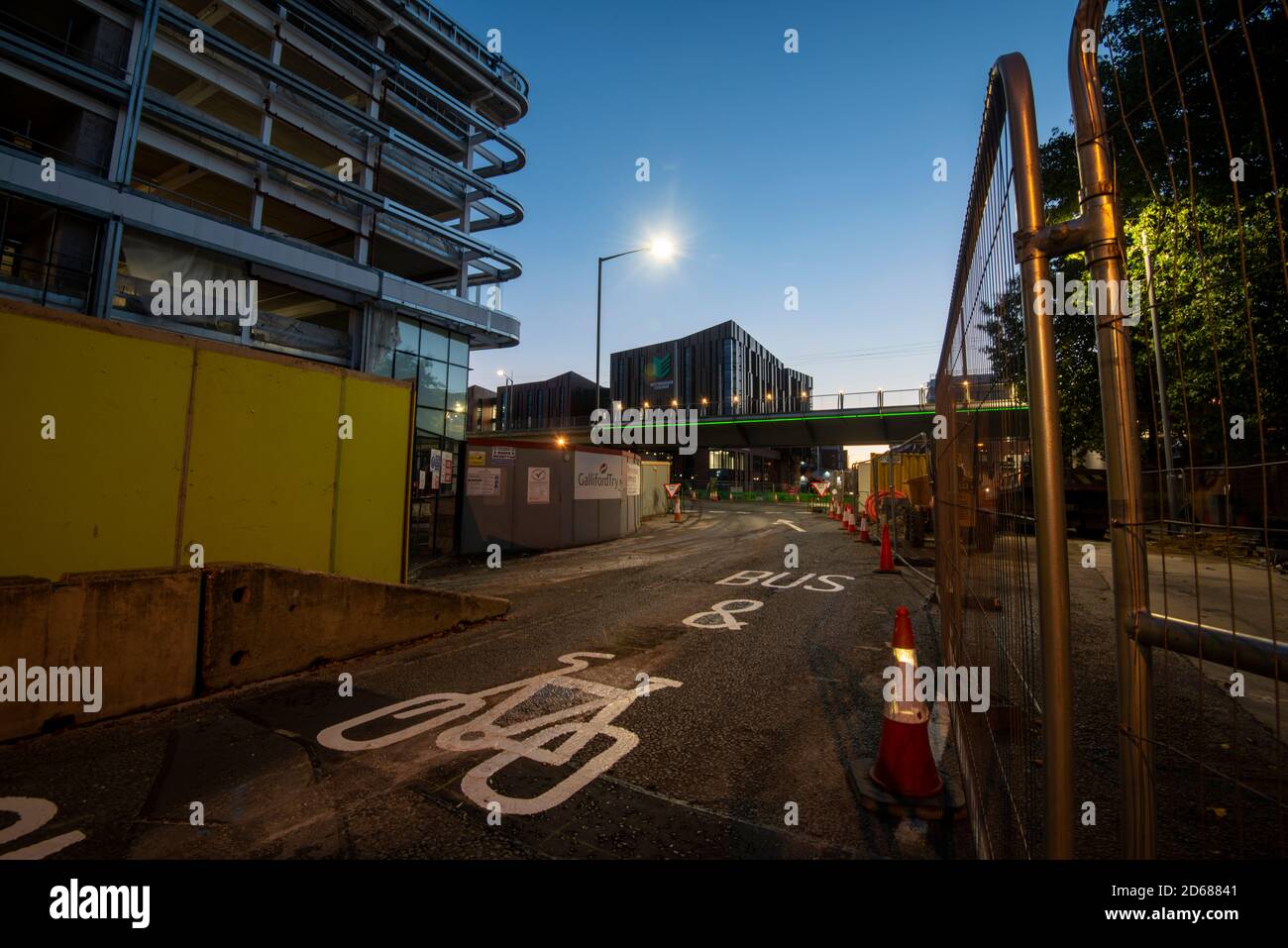 Early morning blue hour in Nottingham City Southside, Nottinghamshire ...