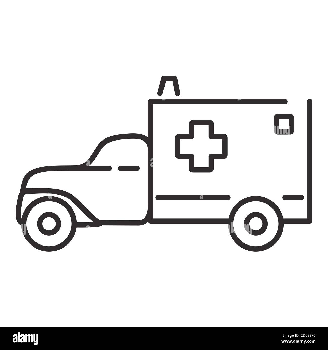 Ambulance car icon.Outline medical van.Flat vector illustration Stock ...