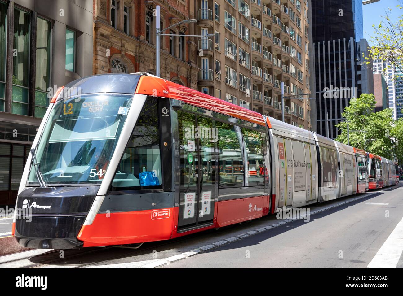 Sydney light rail train in George Street Sydney city centre,NSW ...