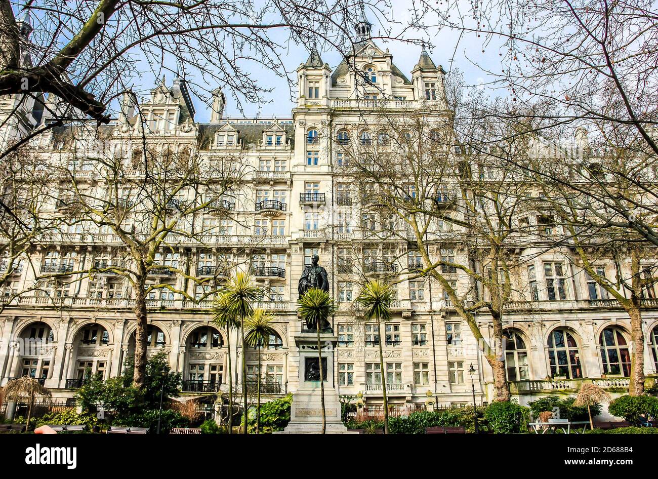 Whitehall Court and monument to Sir Henry Bartle Edward Frere. London ...