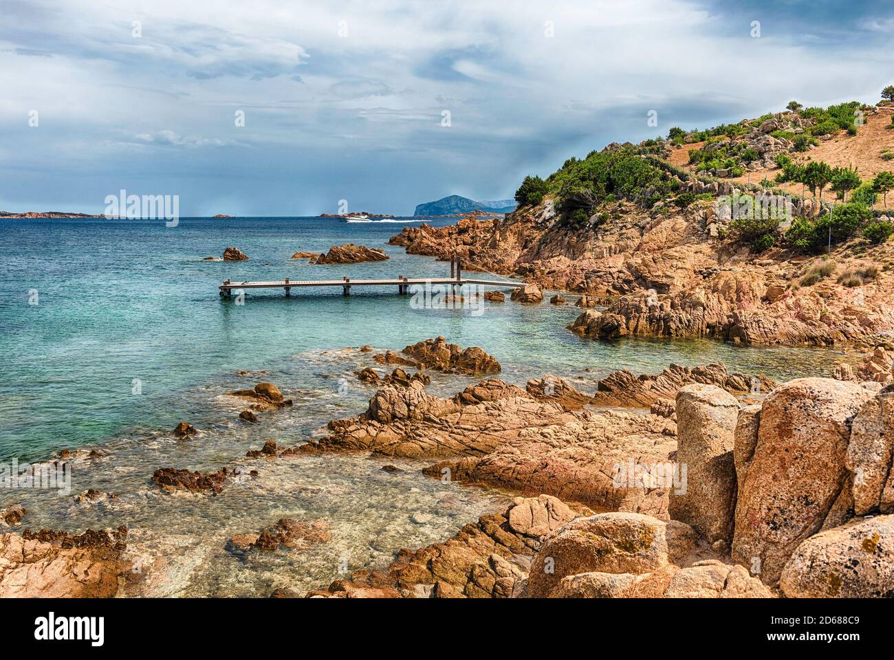 View of the iconic Spiaggia del Principe, one of the most beautiful ...