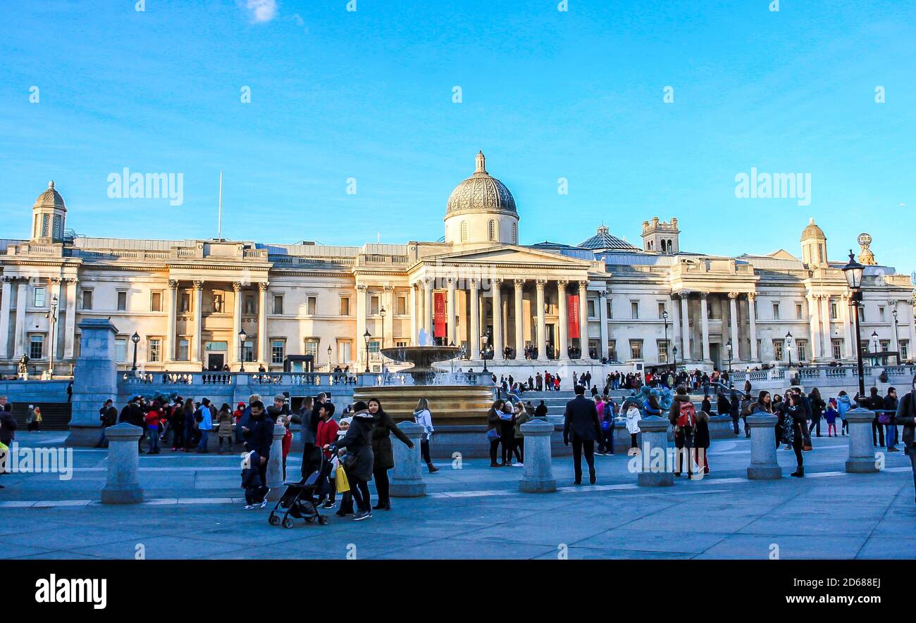 National portrait gallery on Trafalgar Square. London, United Kingdom ...