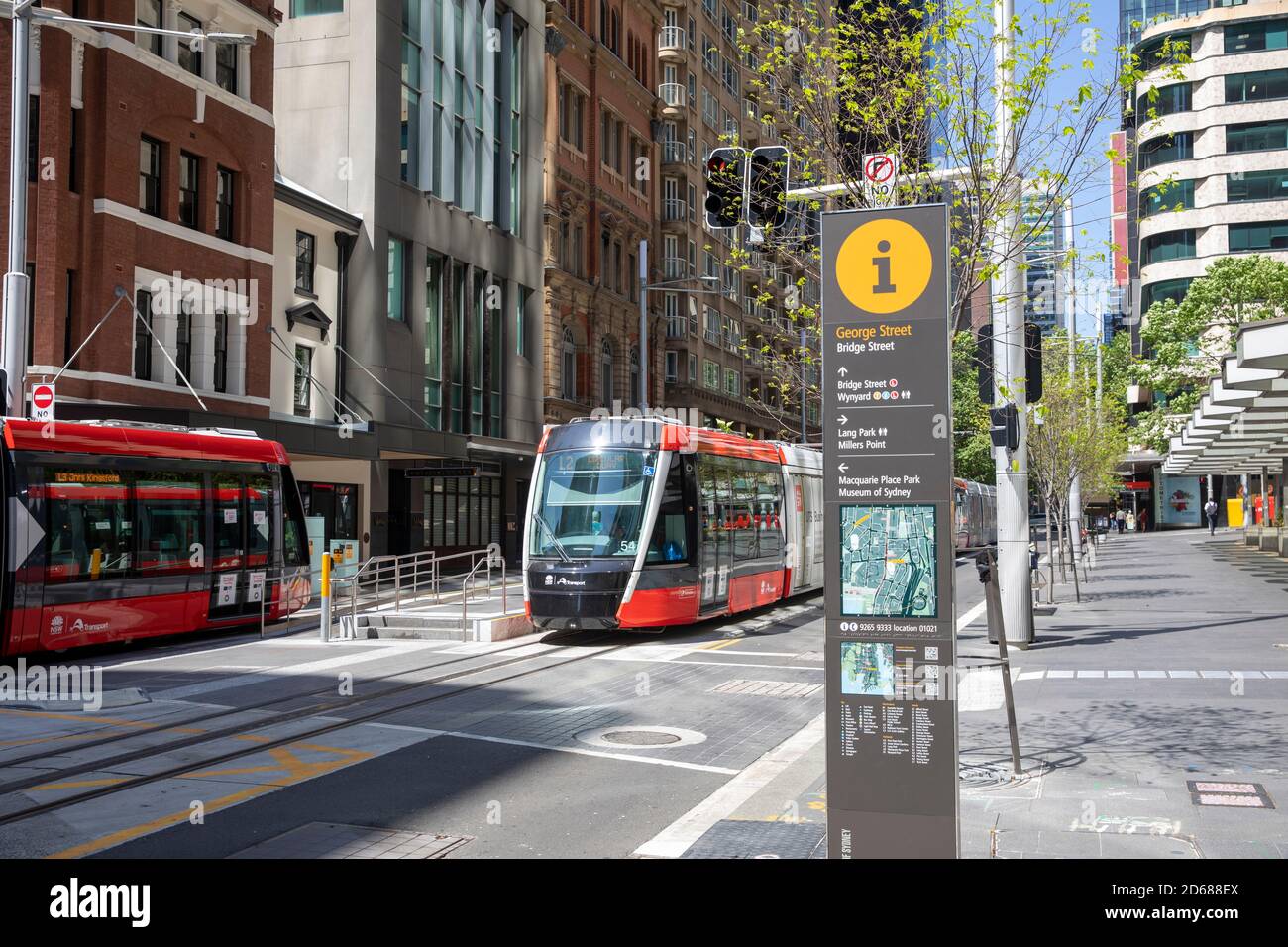 Sydney light rail train in George Street Sydney city centre,NSW ...
