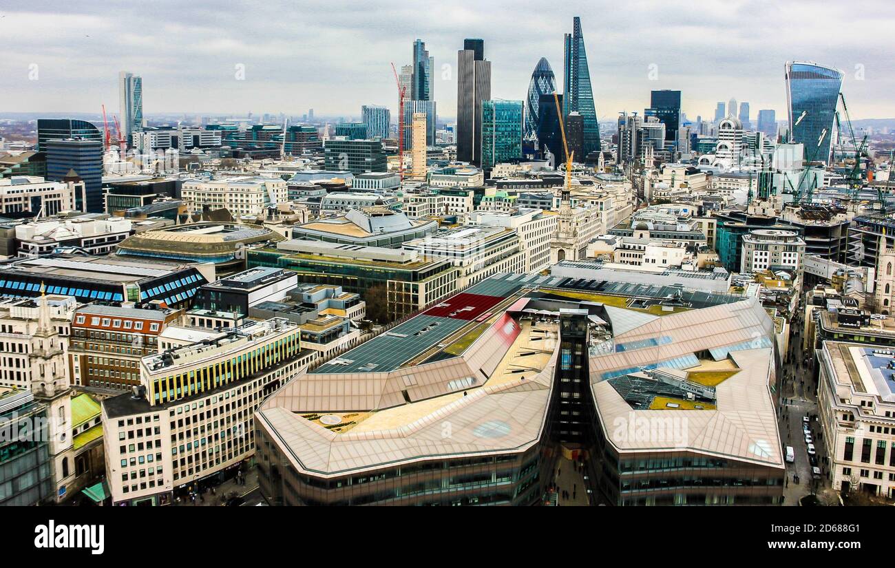 Downtown london aerial hi-res stock photography and images - Alamy