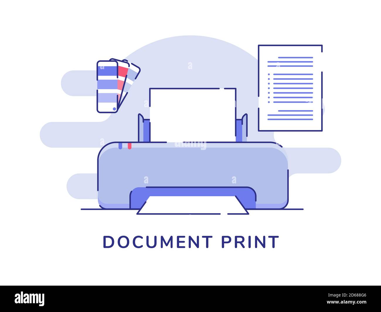 Document print concept printer machine color pallet text paper white ...