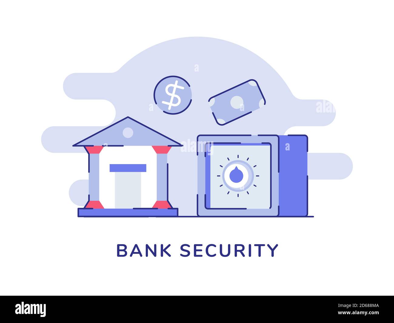 Bank security concept building vault bank safe deposit box money white ...