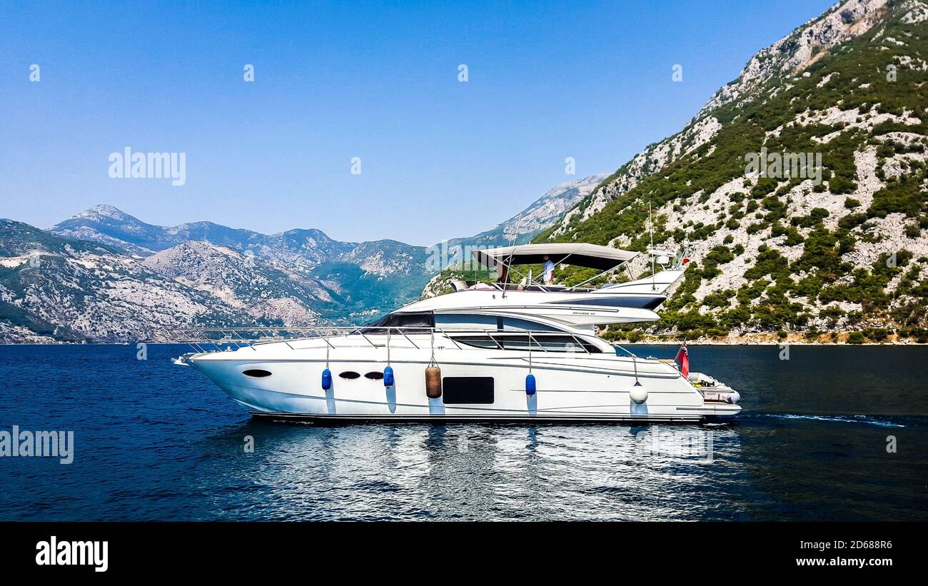 Yacht in the Adriatic sea. Montenegro Stock Photo - Alamy