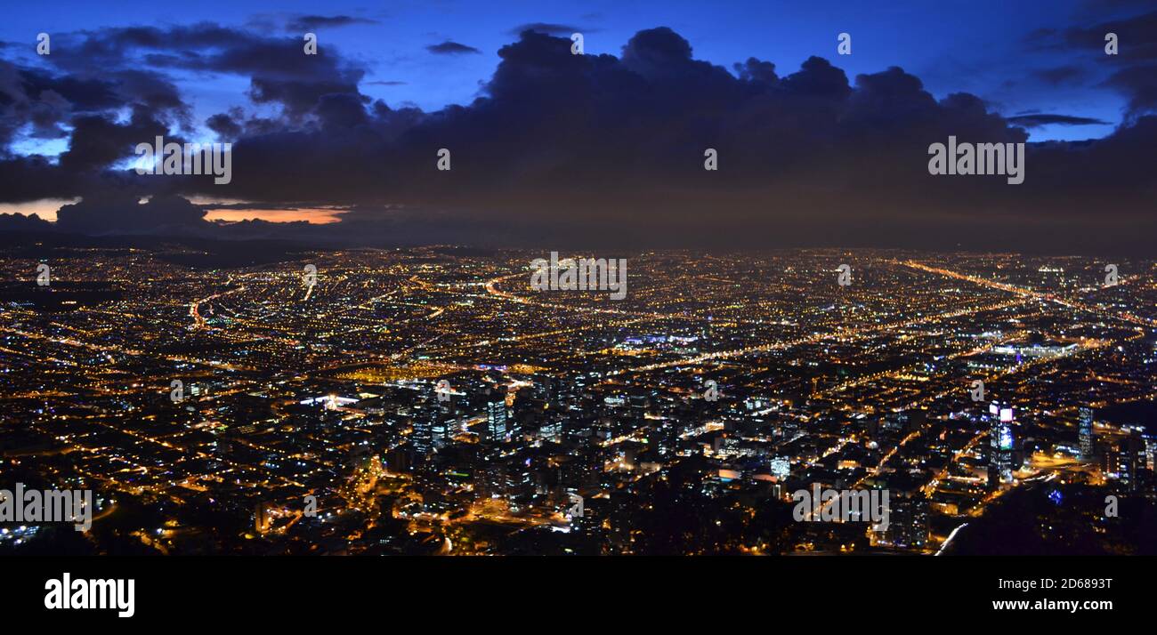 Aerial shot of the amazing Bogota's cityscape in Columbia Stock Photo ...