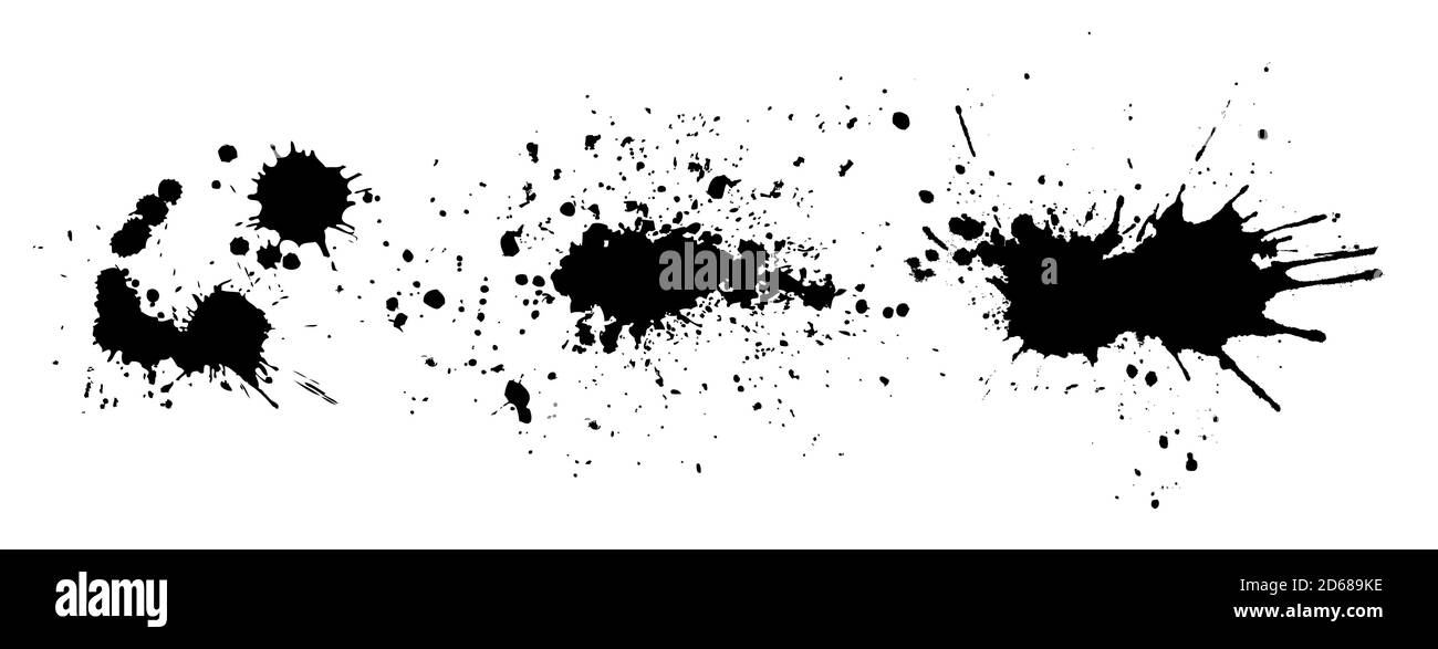 Set of Grunge Design Elements. Black blots. Brush Strokes. Vector ...