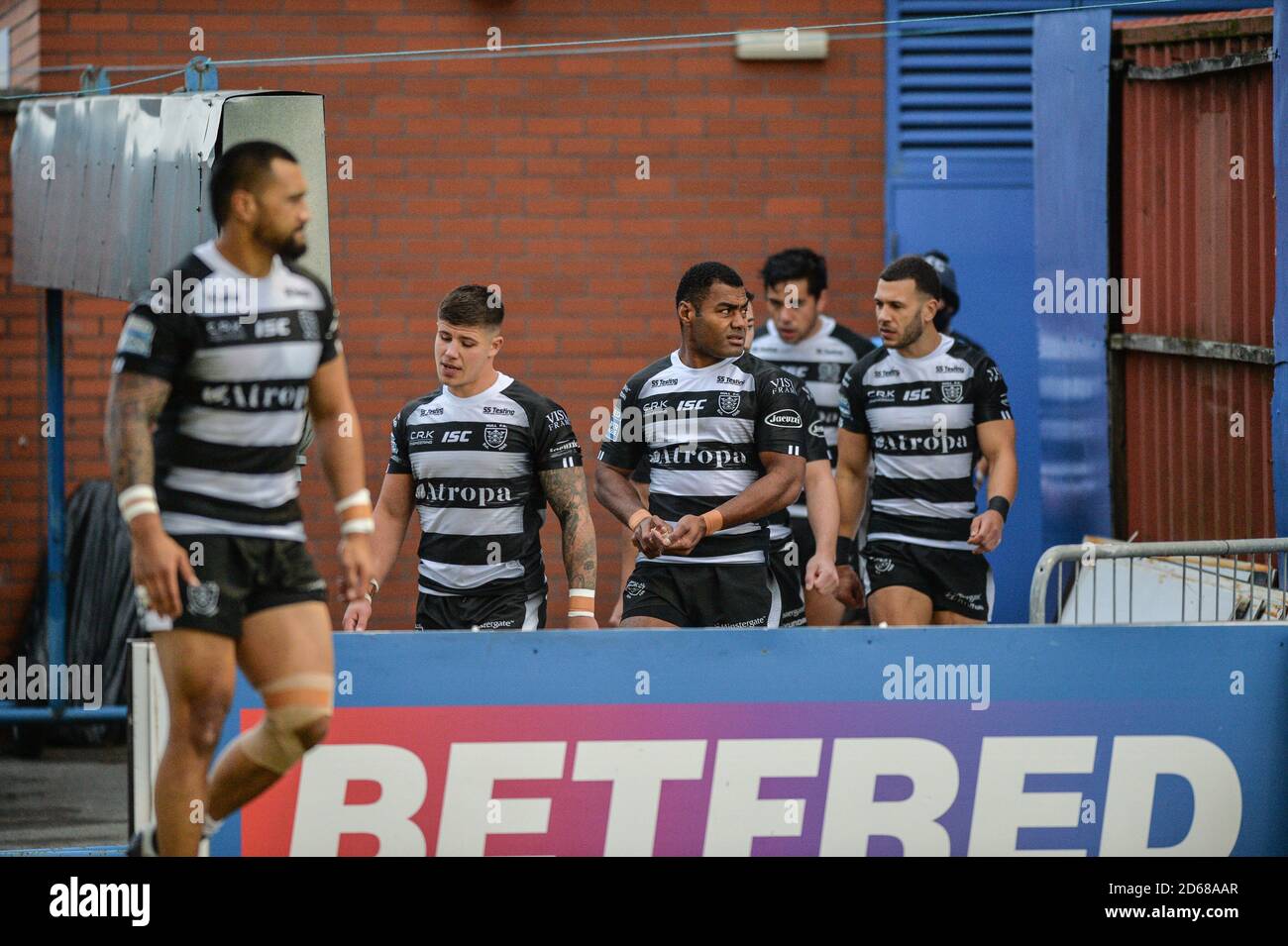 Hull FC players enter the pitch Stock Photo - Alamy