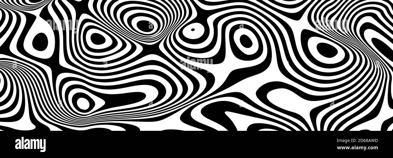 Trendy Optical illusion Vector Background. Stripe Lines in Perspective ...