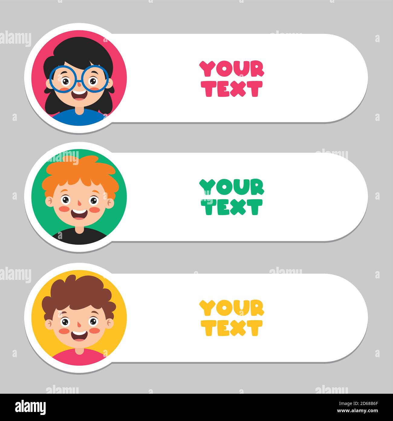 Colorful labels speech bubbles hi-res stock photography and images - Alamy