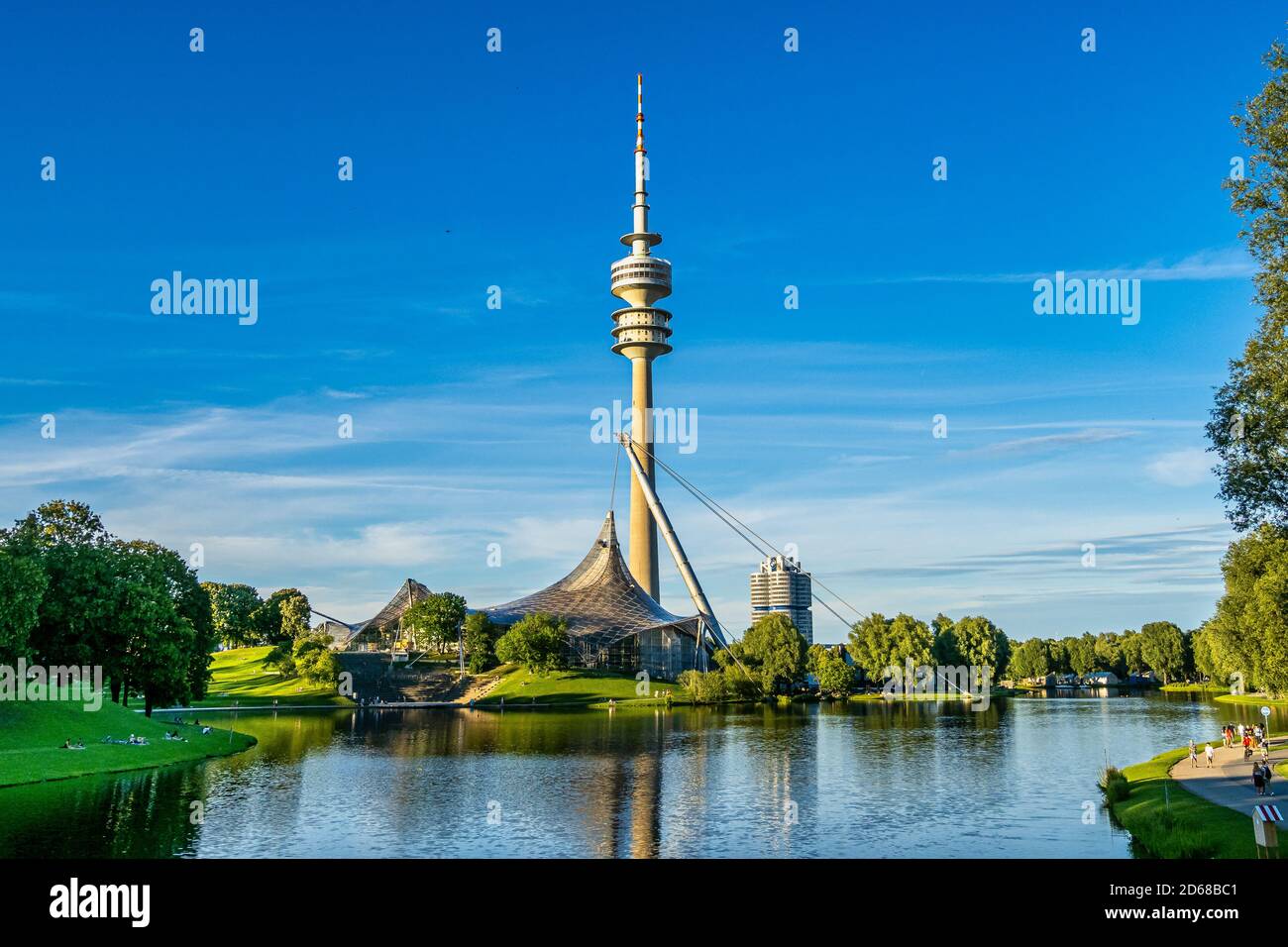 Munich, Germany. The Olympiaturm has an overall height of 291 m and a weight of 52,500 tonnes ...