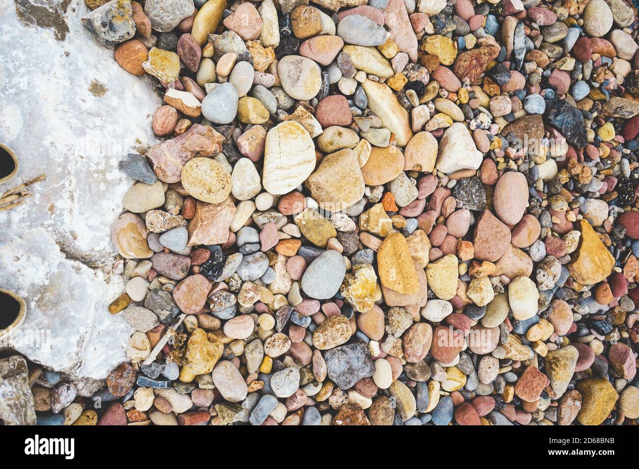 Variety of stones in a stone shore in the coast Stock Photo - Alamy