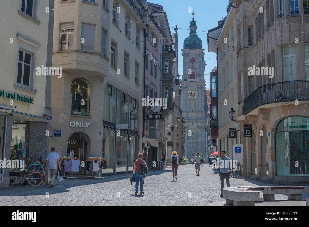 Marktgasse (market street) and tower of Abbey of Saint Gall ...