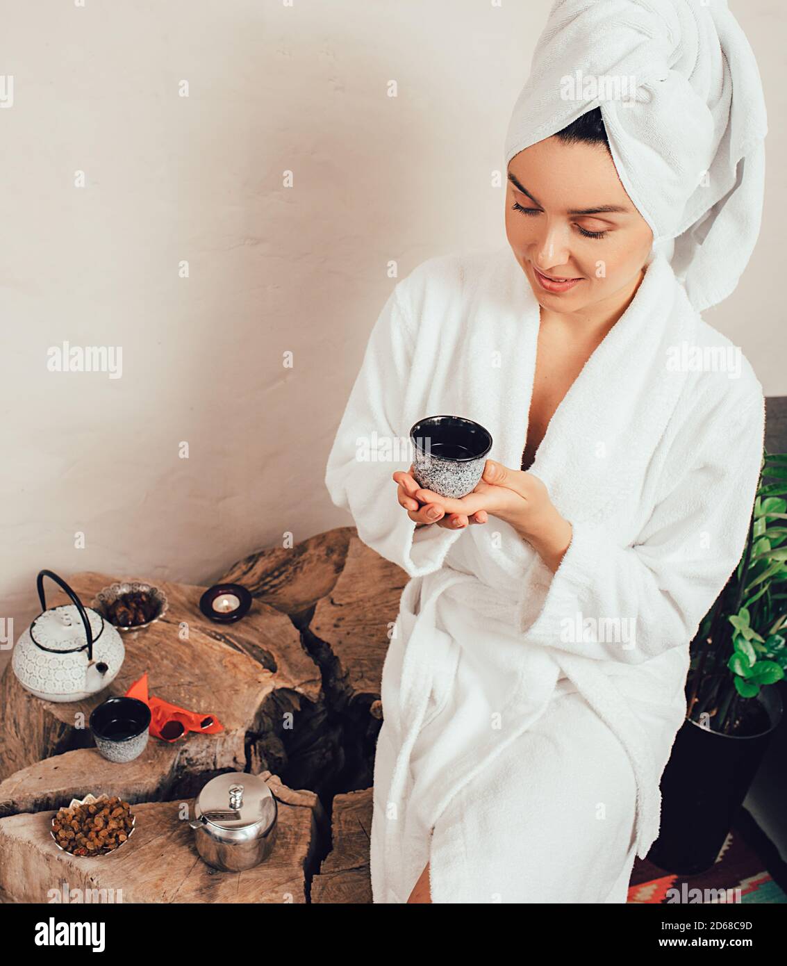 Woman herbal bath hi-res stock photography and images - Alamy