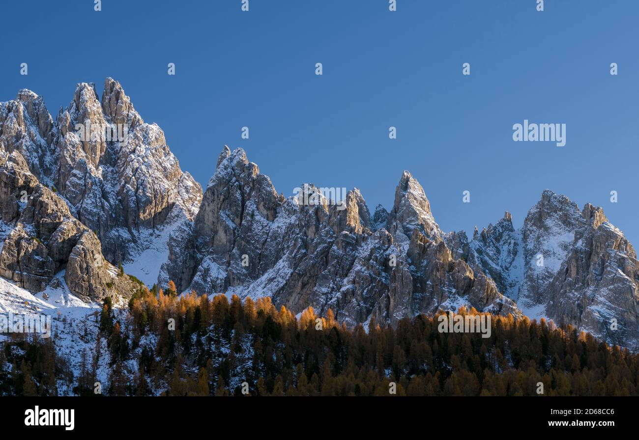 The peaks of the Cadini mountain range - Cadini di Misurina in the ...