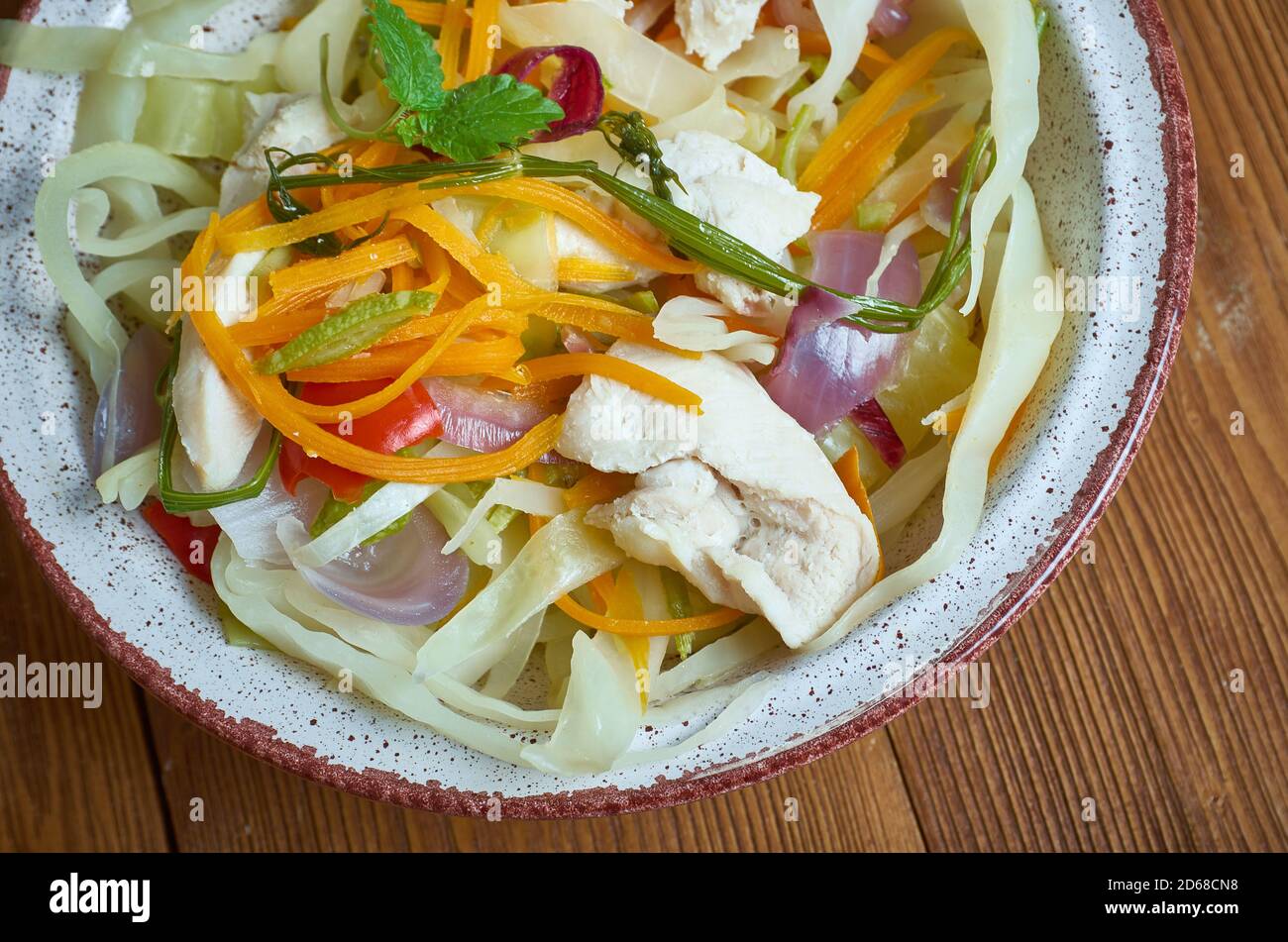 Pancit buko, coconut noodles, Filipino dish made from very thin strips ...