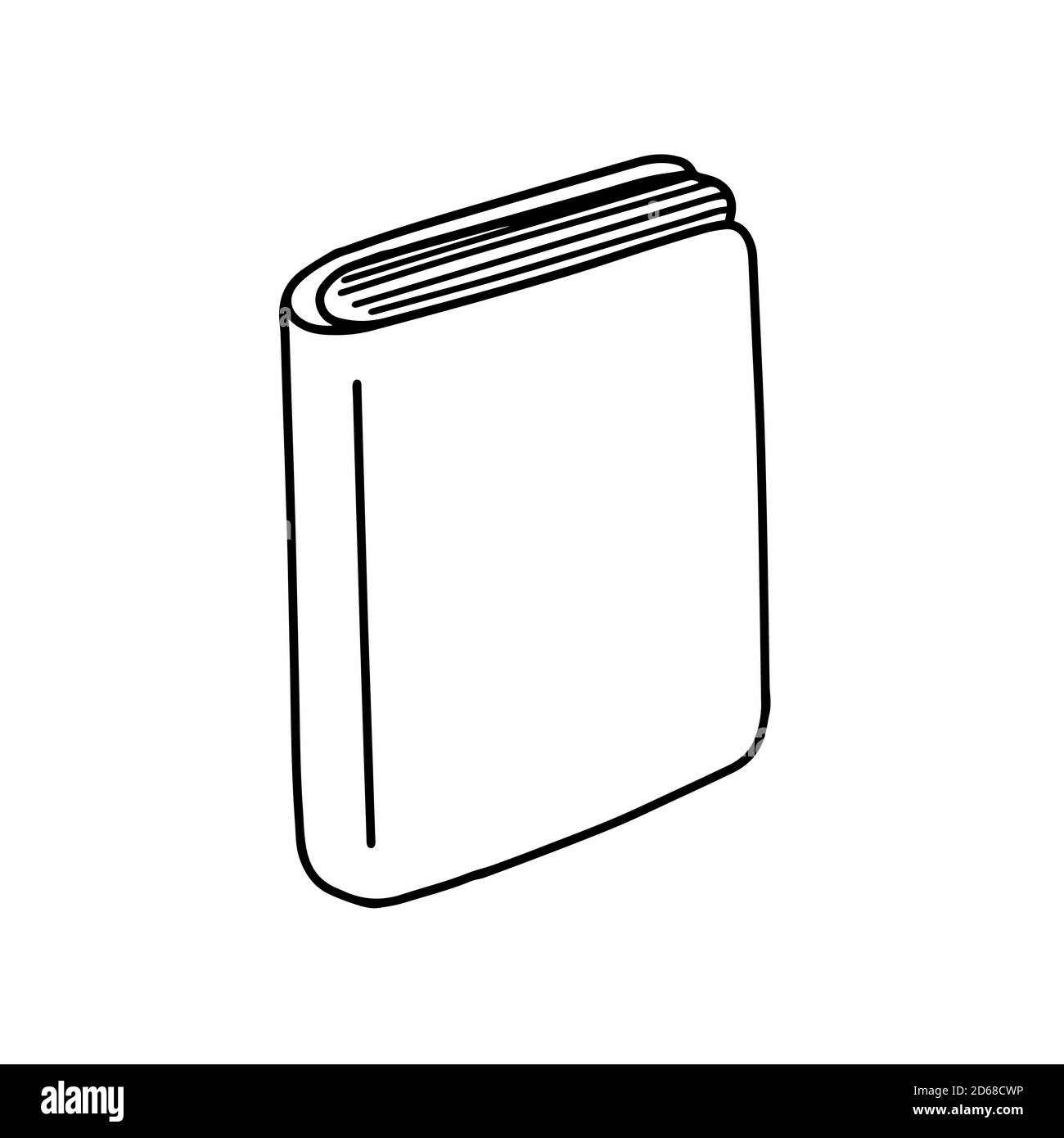Vector outline illustration of a simple book of fairy tales, isolated ...