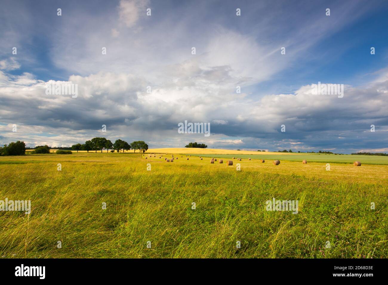 Harvest time and summer landscape after a storm Stock Photo - Alamy