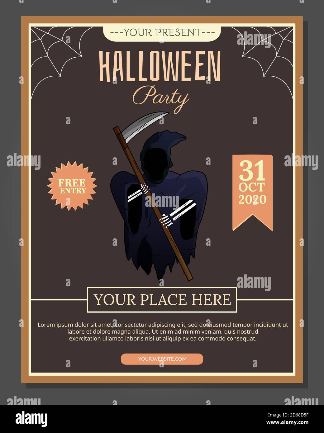 Vector cartoon illustration grim reaper hi-res stock photography and ...
