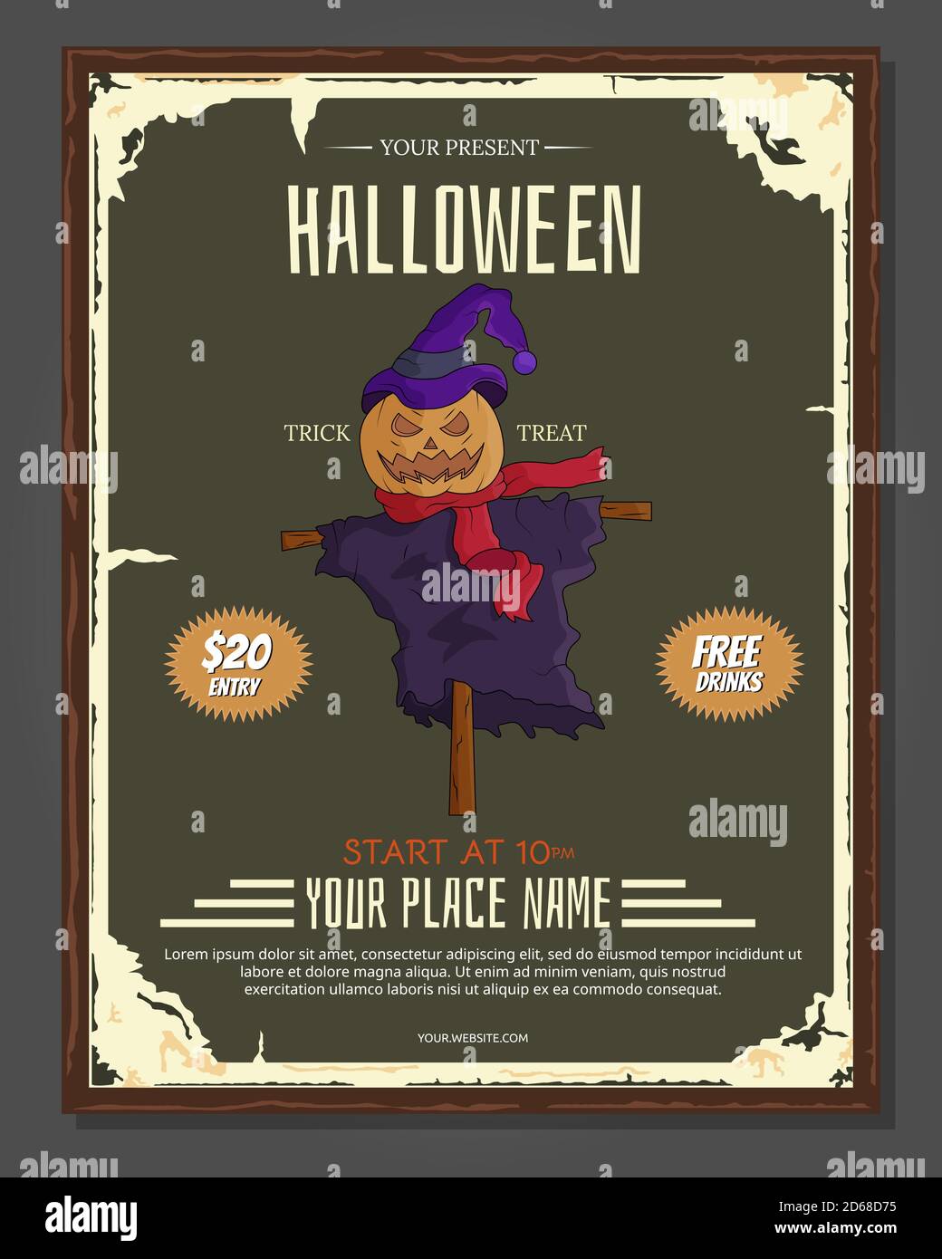 Illustration vector design of Halloween flyer template Stock Vector ...