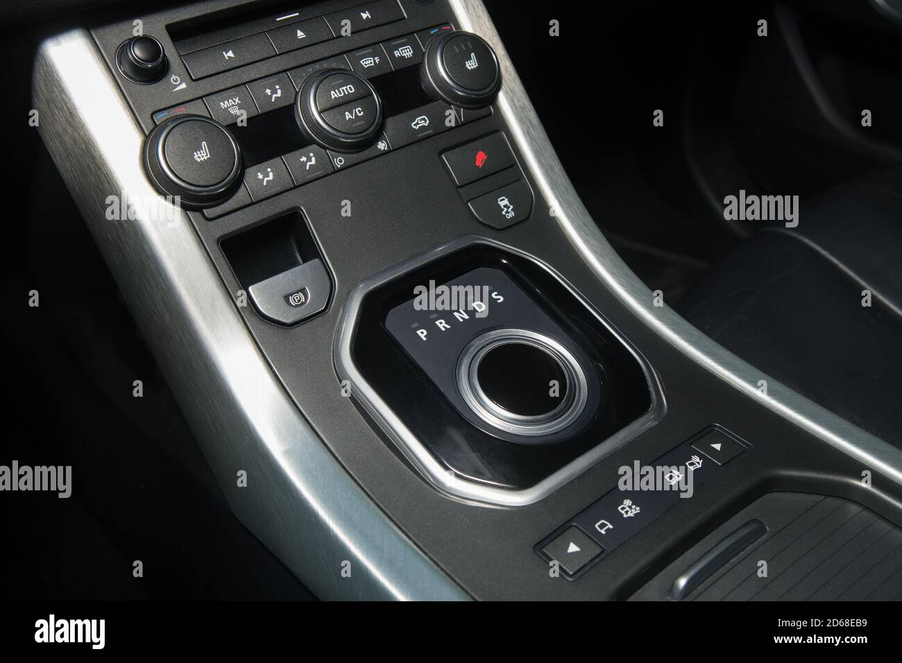 button to switch the transmission to the inside cabin car Stock Photo ...