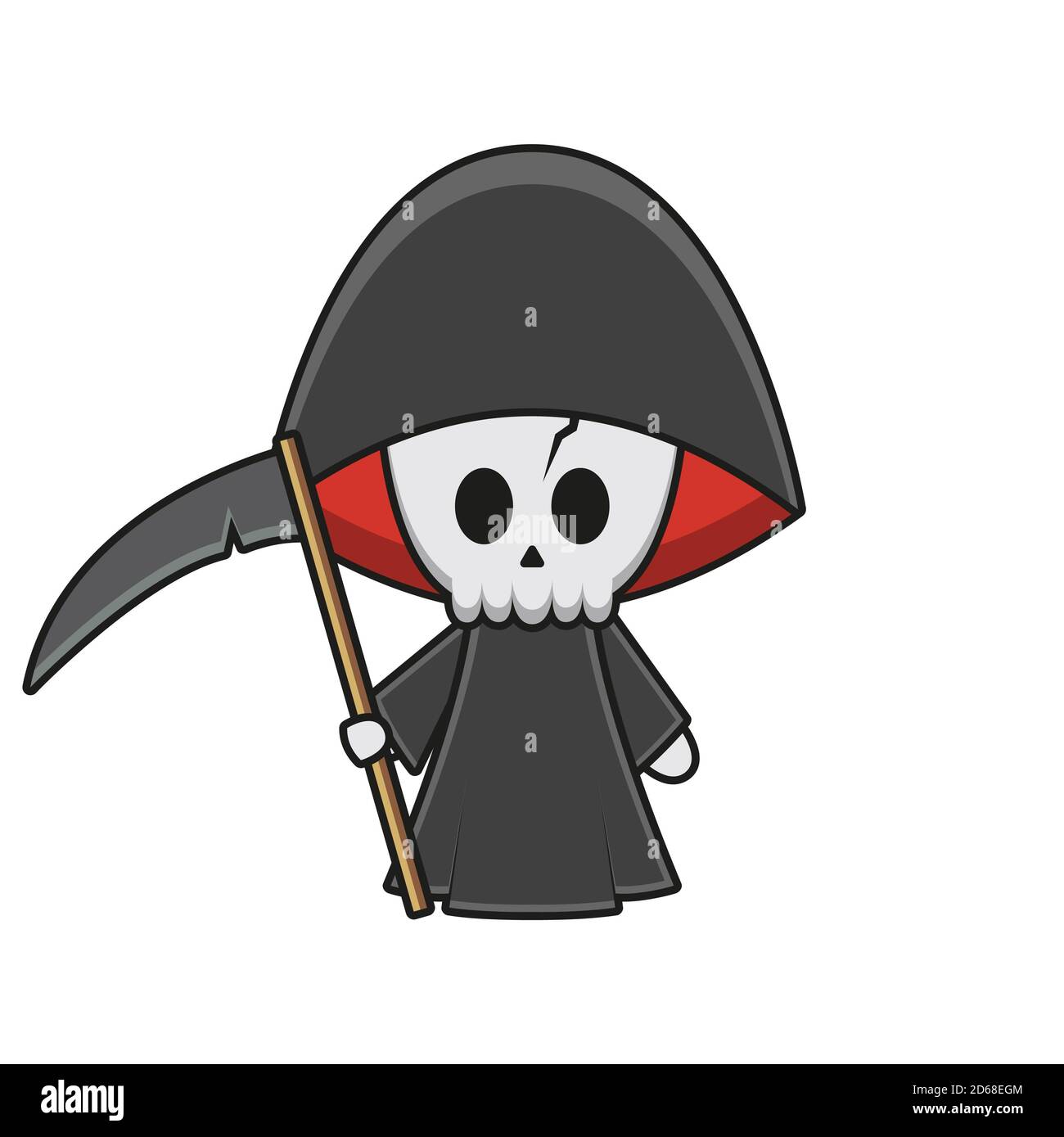 cute grim reaper mascot character halloween theme. design isolated on ...