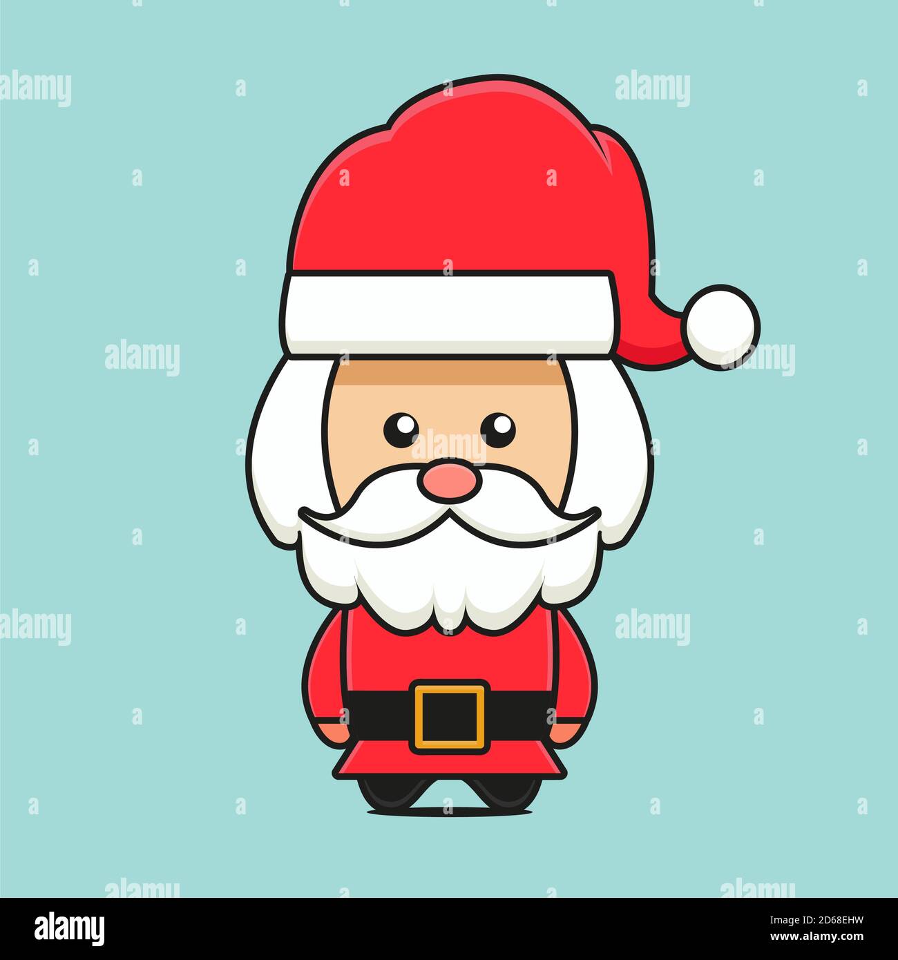 cute santa mascot character christmas theme. design isolated on green ...
