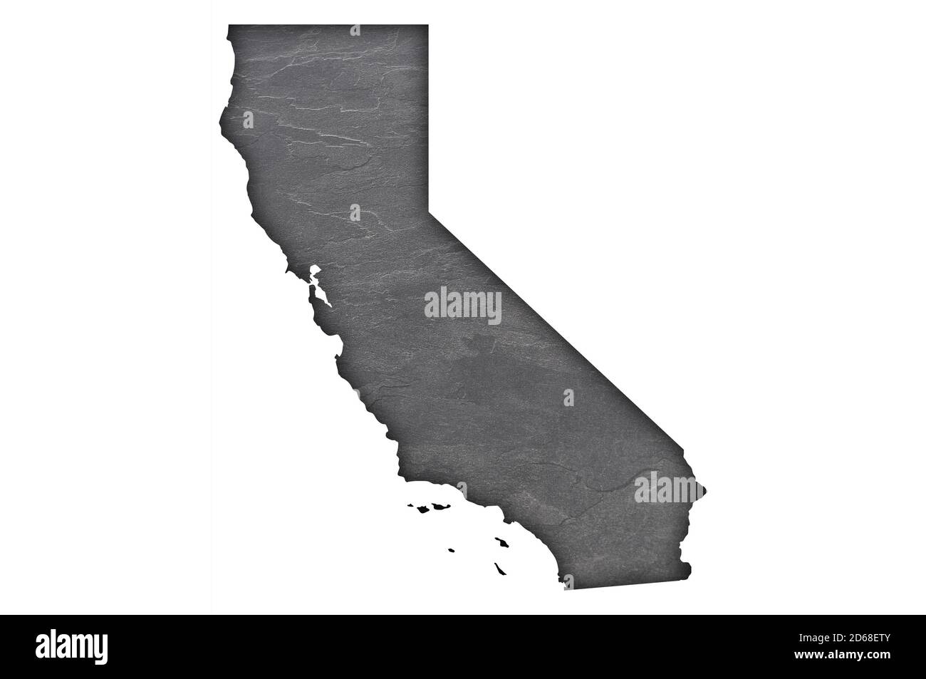 Map of California on dark slate Stock Photo - Alamy