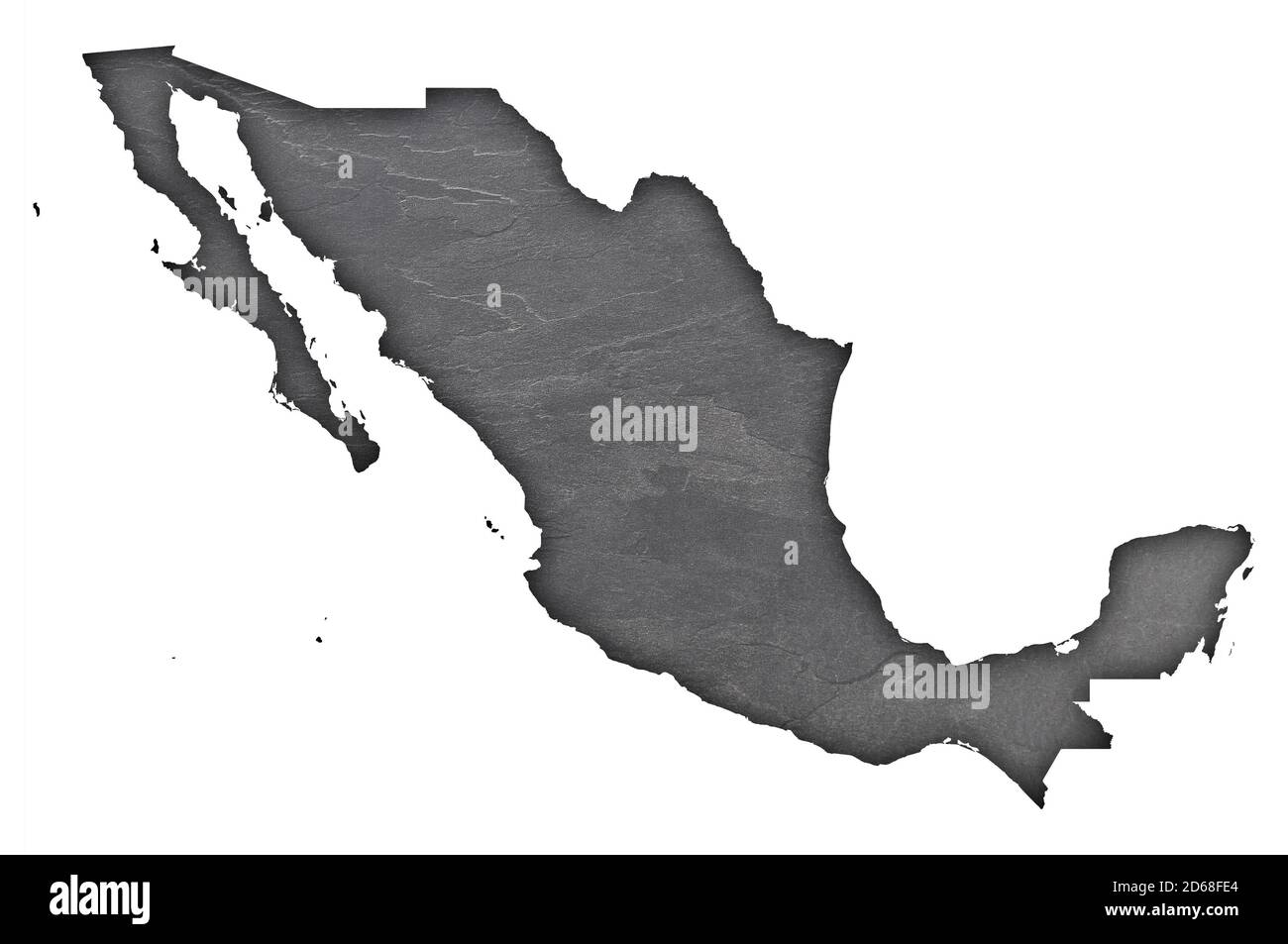 Map of Mexico on dark slate Stock Photo - Alamy