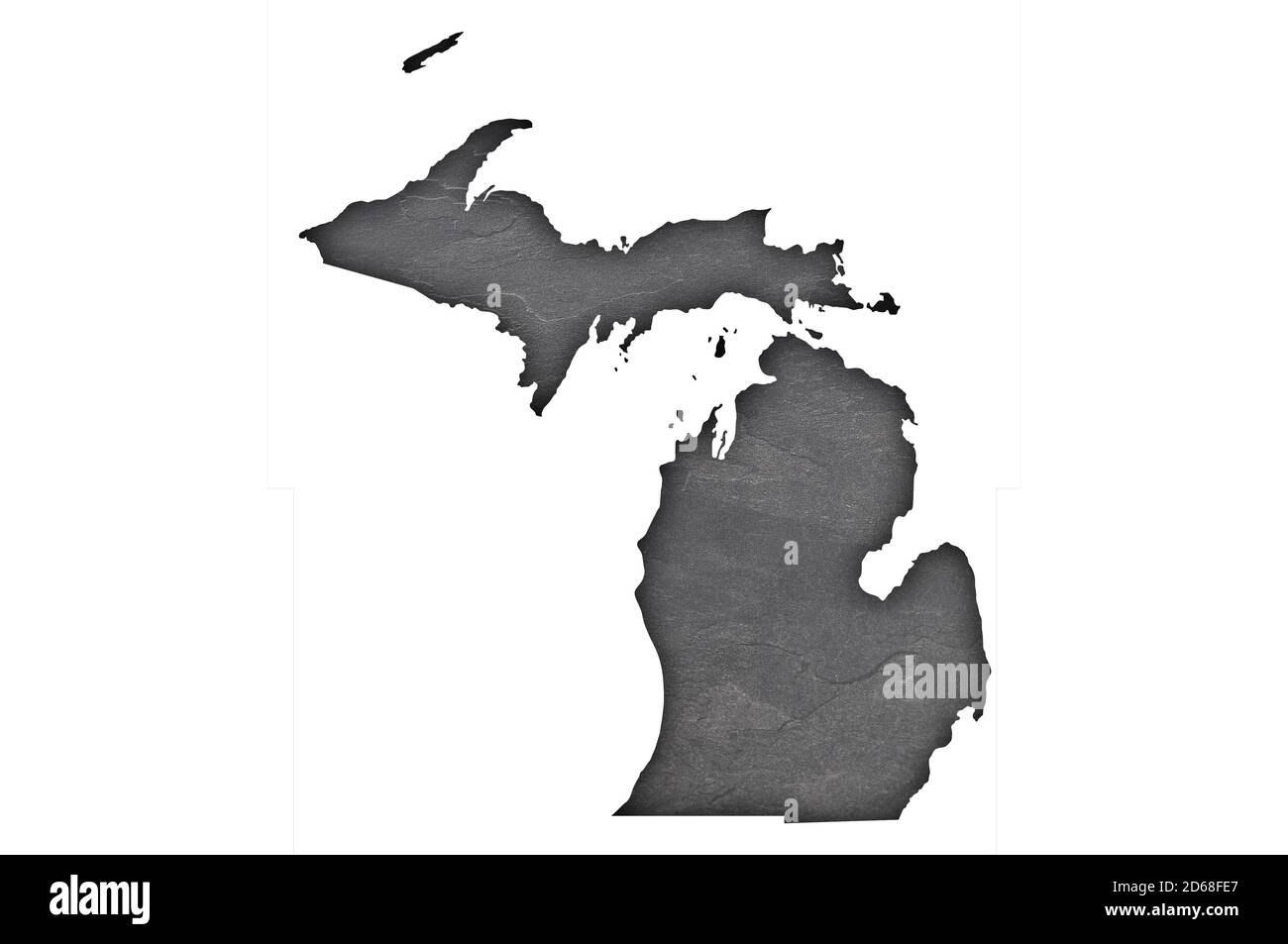 Map of Michigan on dark slate Stock Photo - Alamy