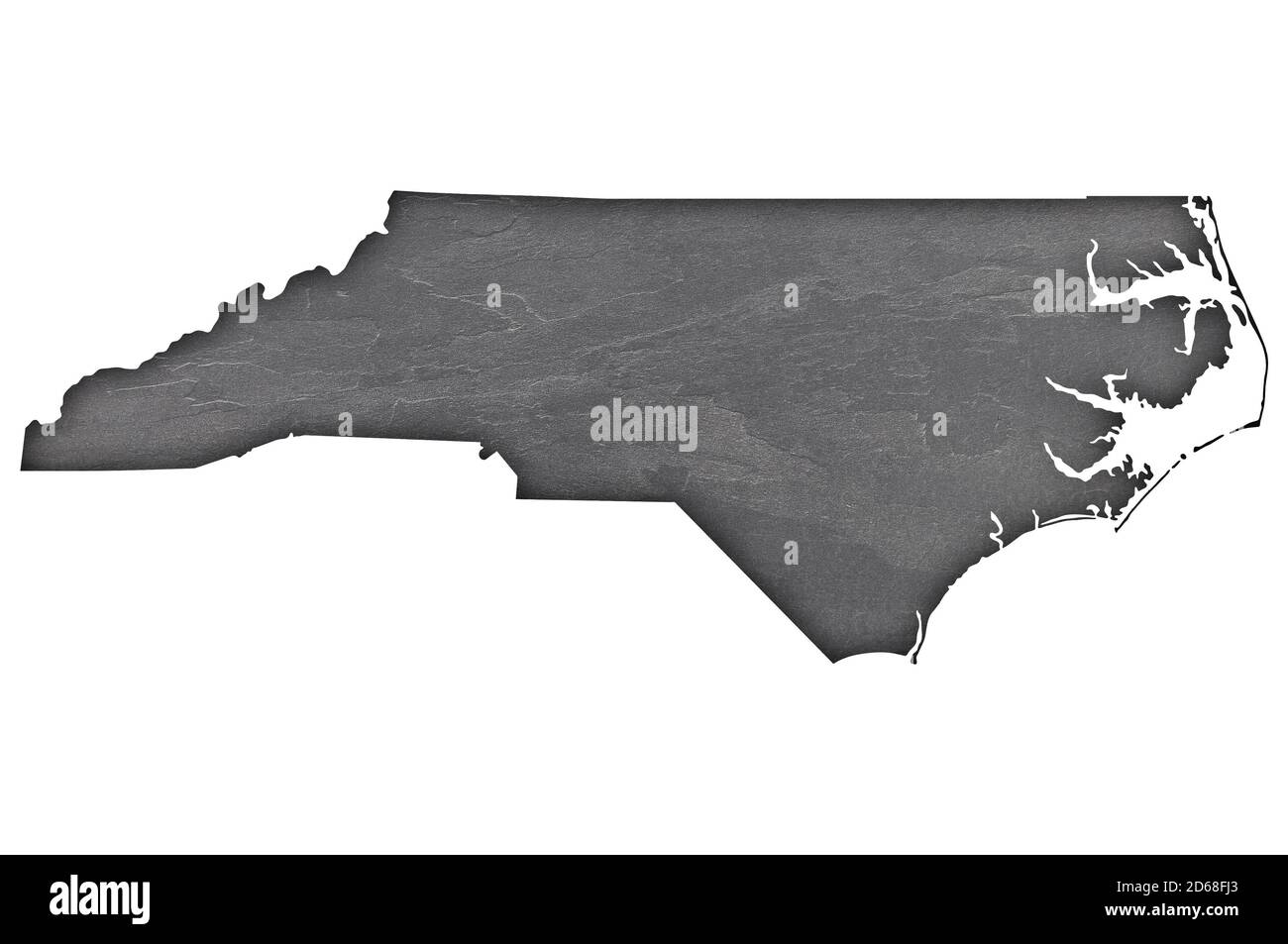 Map of North Carolina on dark slate Stock Photo - Alamy