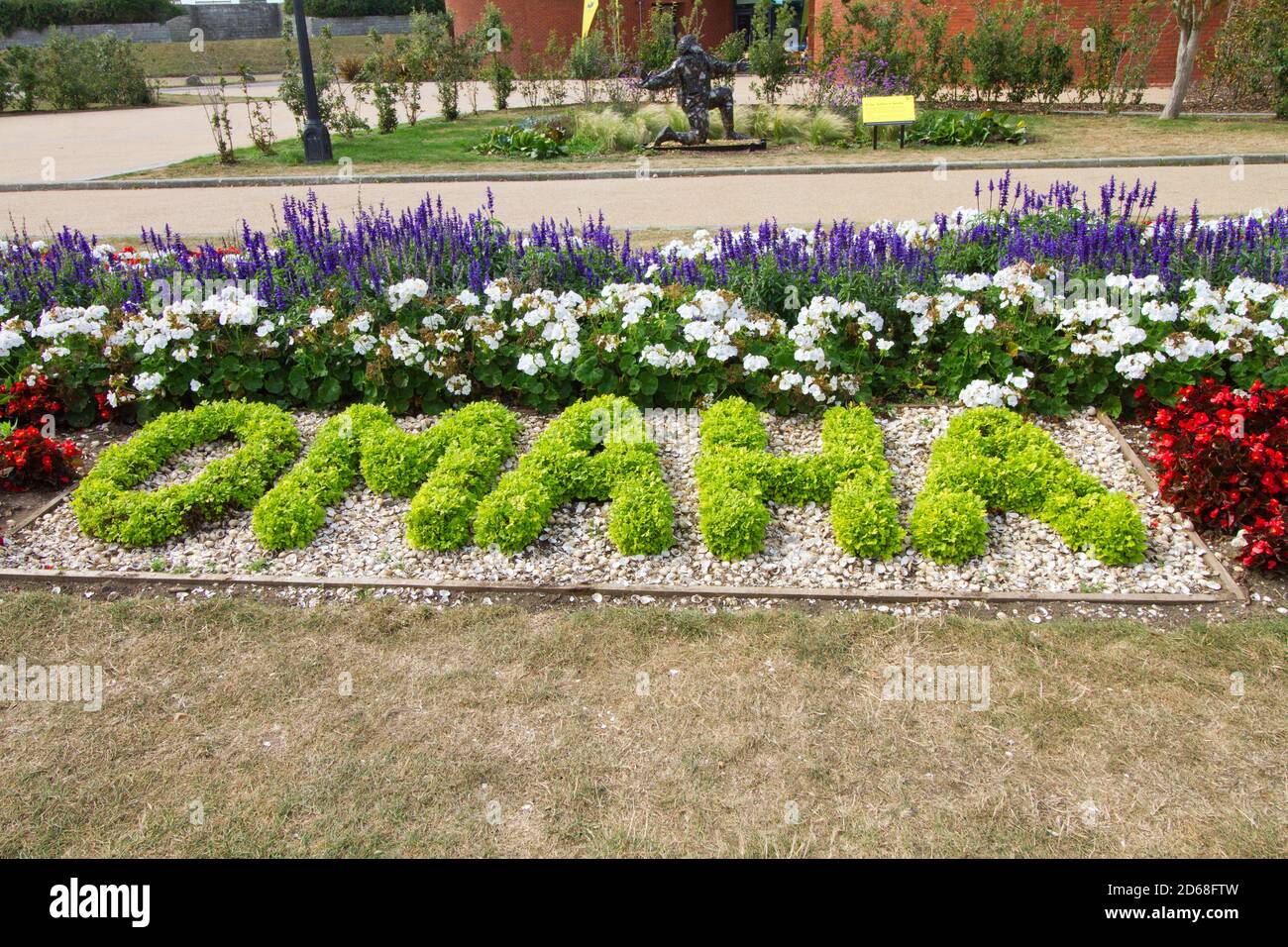 Omaha, one of the five Normandy beaches named in flowers, Southsea, UK ...
